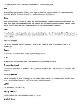 BITCOIN GLOSSARY | PDF