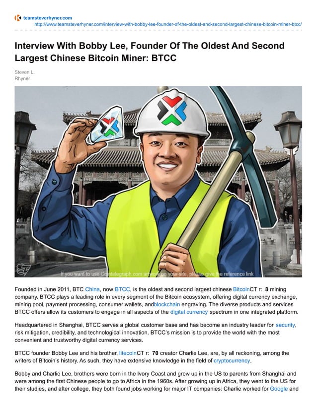 INTERVIEW WITH BOBBY LEE, FOUNDER OF THE OLDEST AND SECOND LARGEST ... INTERVIEW WITH BOBBY LEE, FOUNDER OF THE OLDEST AND SECOND LARGEST ...