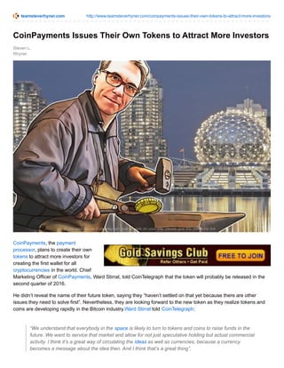 COINPAYMENTS ISSUES THEIR OWN TOKENS TO ATTRACT MORE INVESTORS | PDF