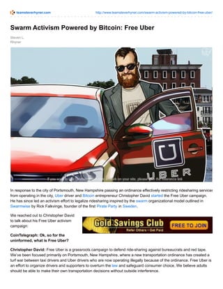 SWARM ACTIVISM POWERED BY BITCOIN: FREE UBER | PDF | Business ...