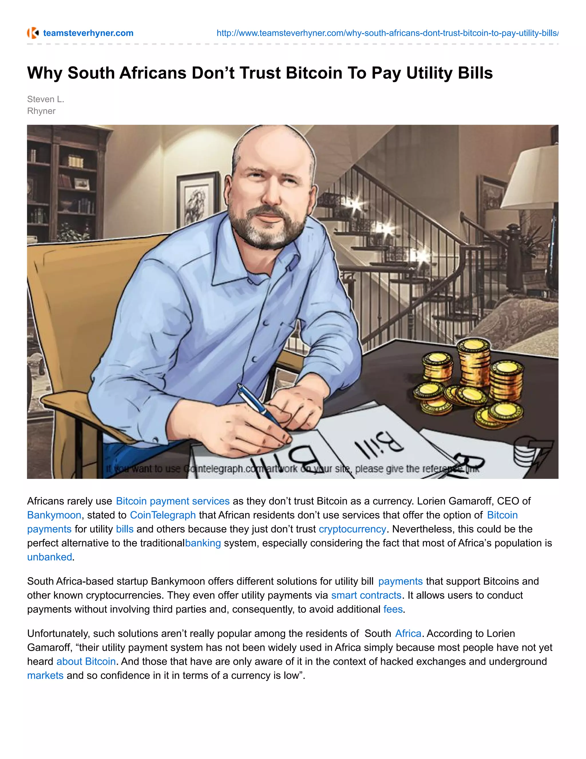 WHY SOUTH AFRICANS DON’T TRUST BITCOIN TO PAY UTILITY BILLS | PDF