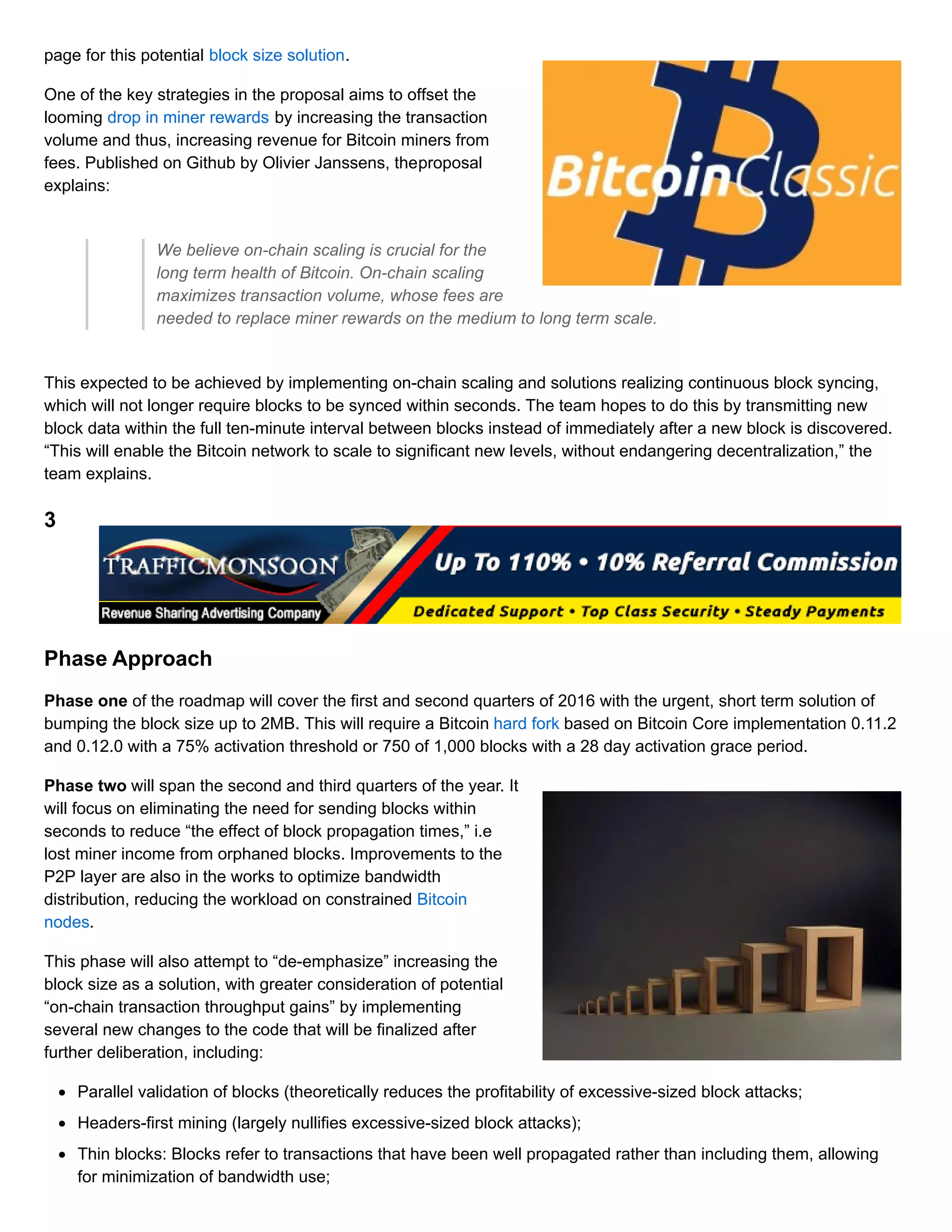 BITCOIN CLASSIC TEAM UNVEILS 2016 ROADMAP | PDF