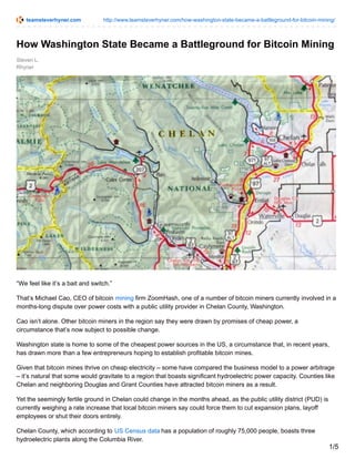 HOW WASHINGTON STATE BECAME A BATTLEGROUND FOR BITCOIN MINING | PDF