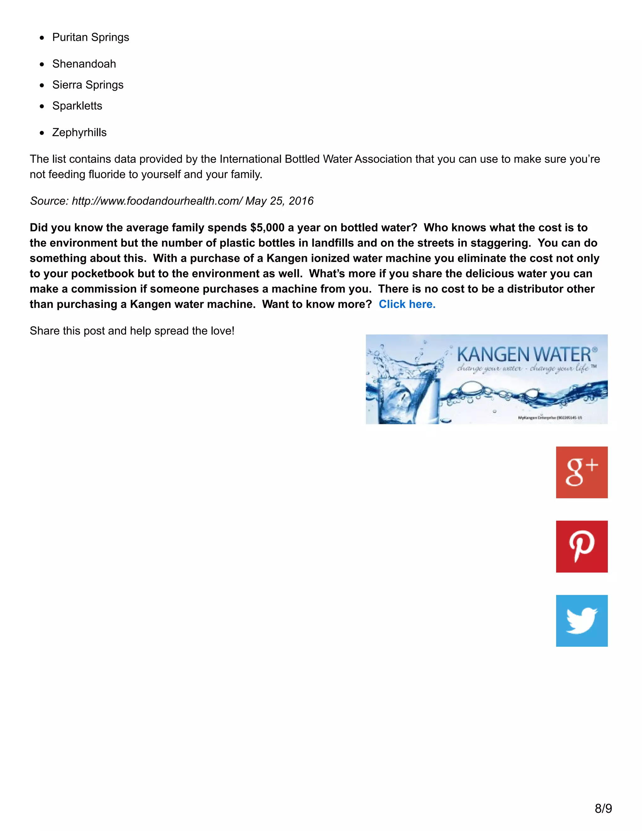 MOST BOTTLED WATER IS FILLED WITH FLUORIDE, HERE’S A COMPLETE LIST OF ...