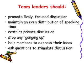 Team structure & development | PPT