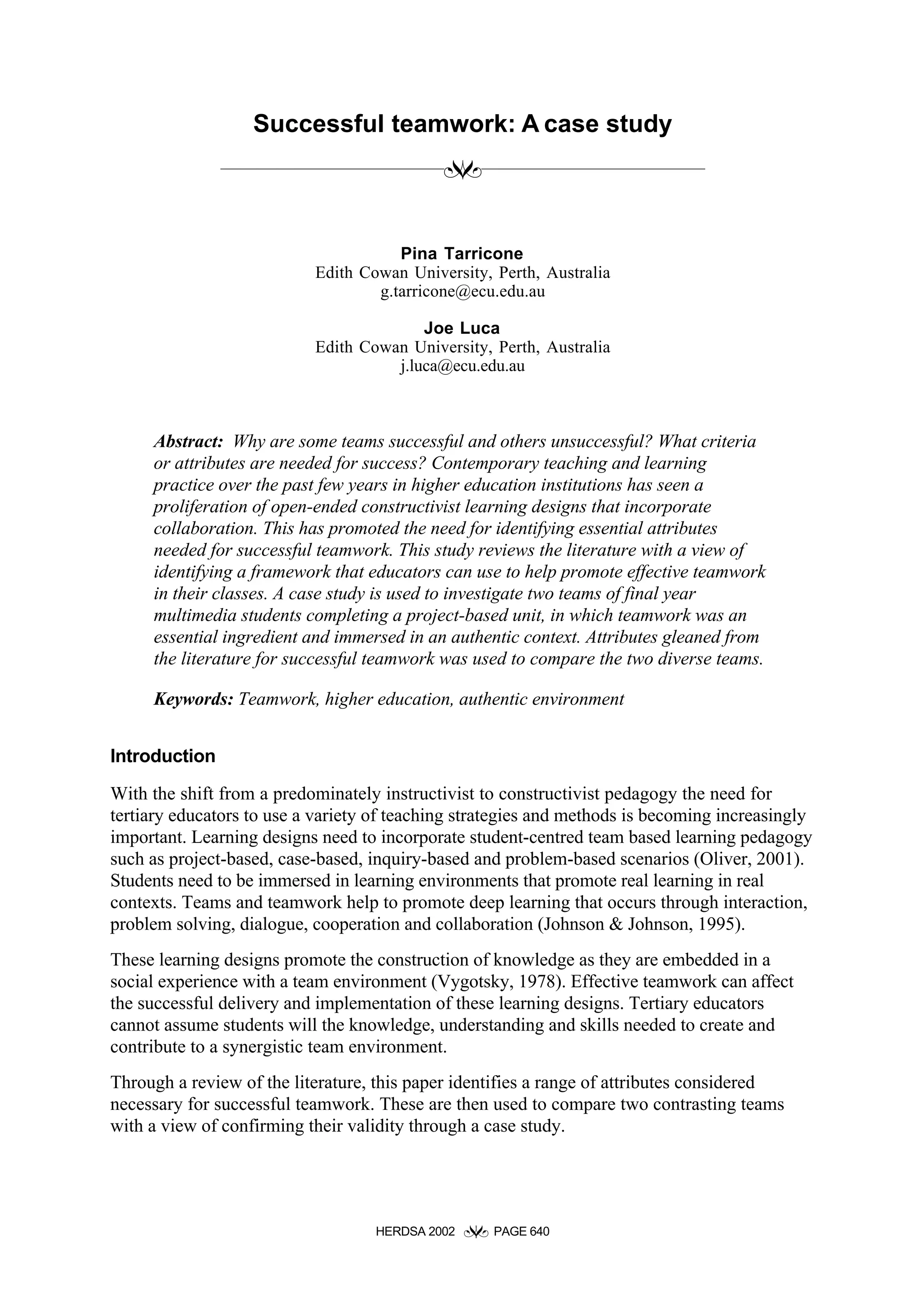 Team successful teamwork | PDF