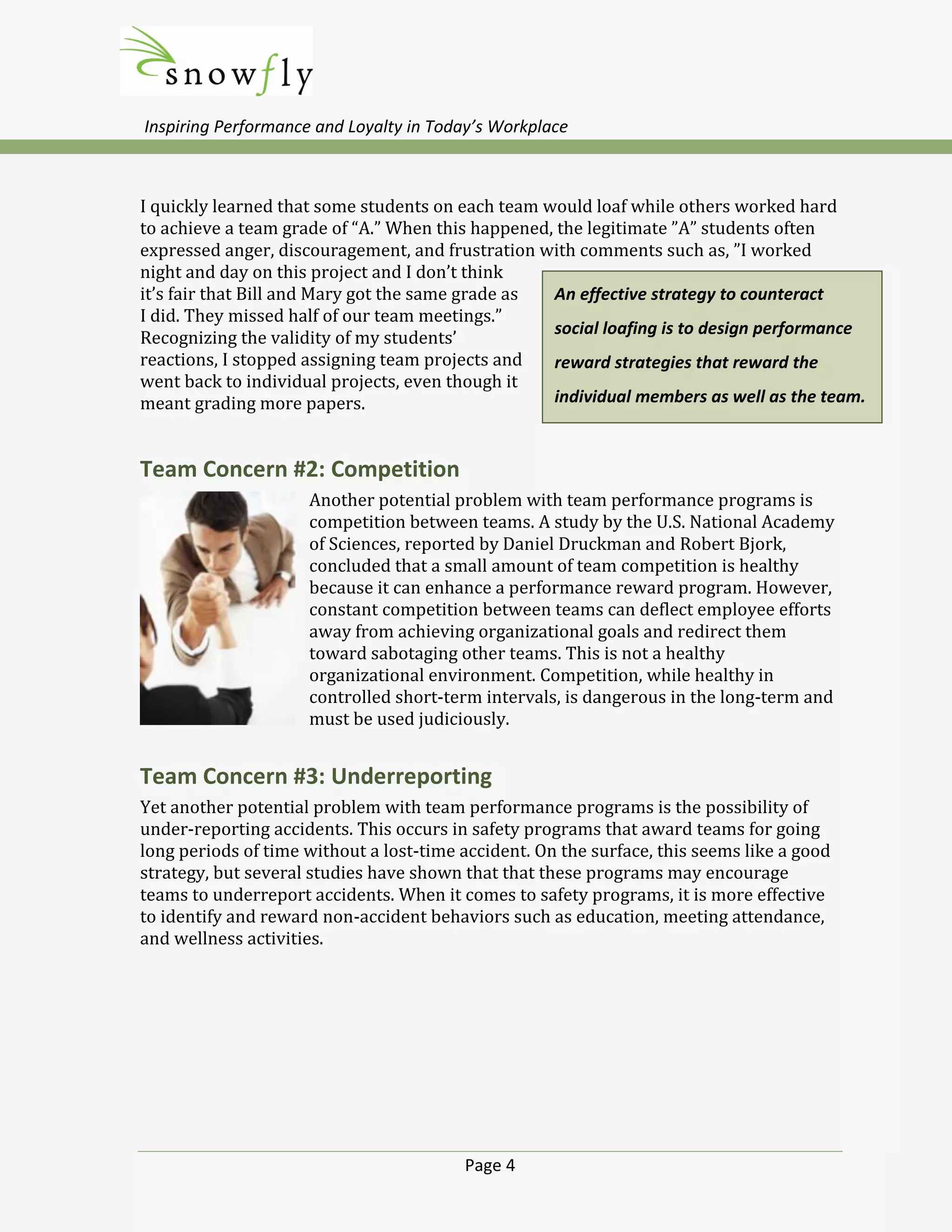 Teams vs. individual incentives | PDF