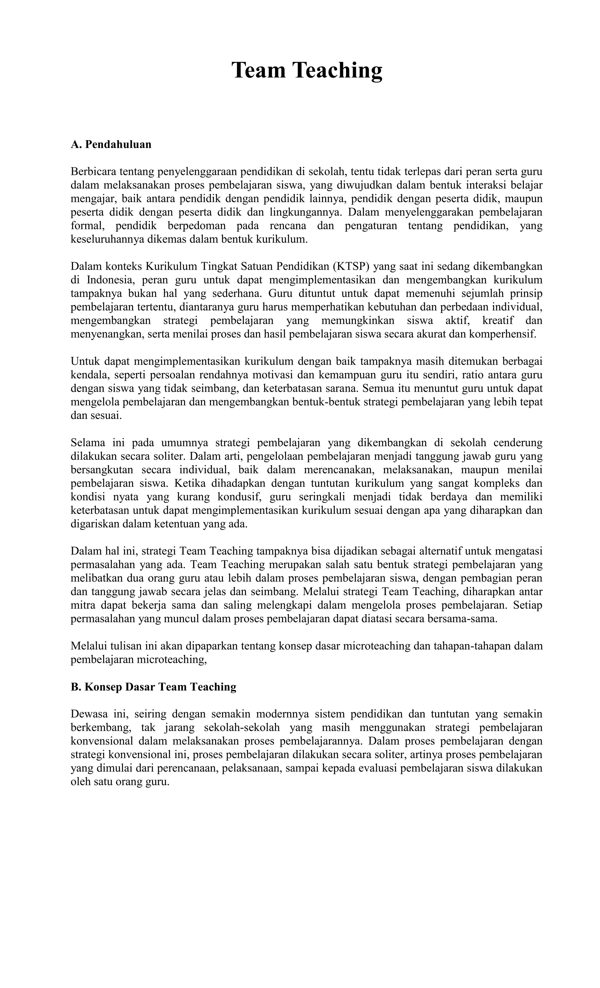 Team teaching | DOCX