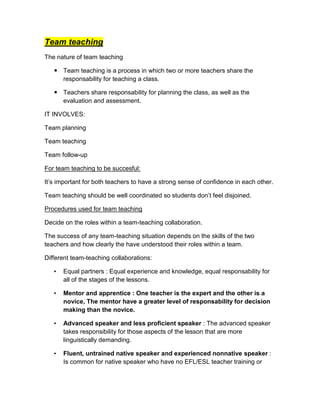 Team teaching | PDF