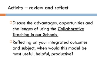 Team teaching. collaborative teaching | PPT