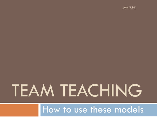 Team teaching session 1 | PPT