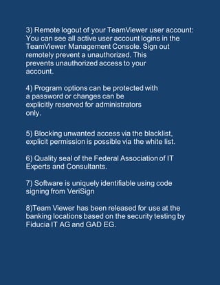 Team viewer | DOCX | Computer Software and Applications | Computing