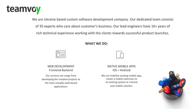 Teamvoy portfolio - software development | PPT
