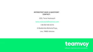 Teamvoy portfolio - software development | PPT