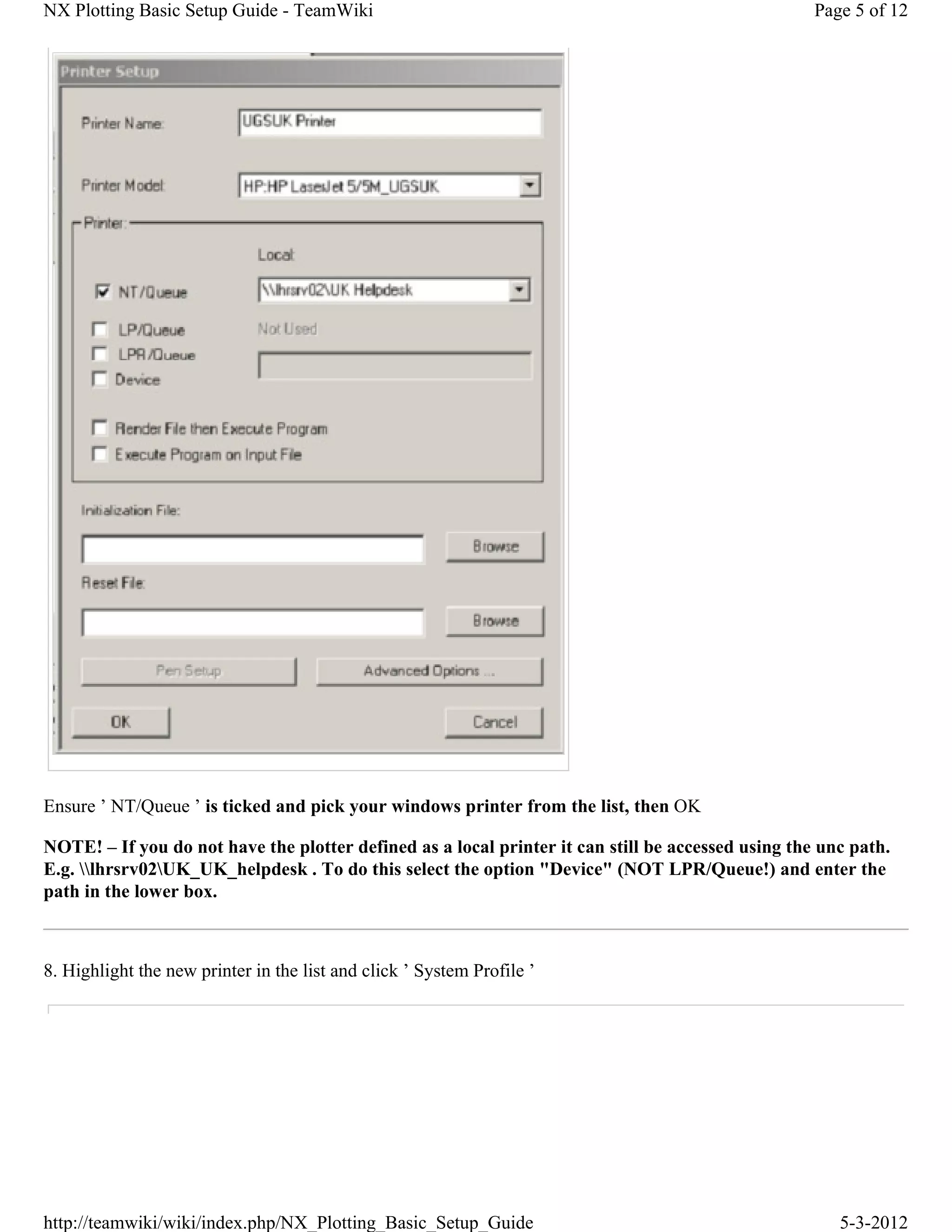 Teamwiki nx plotting setup | PDF