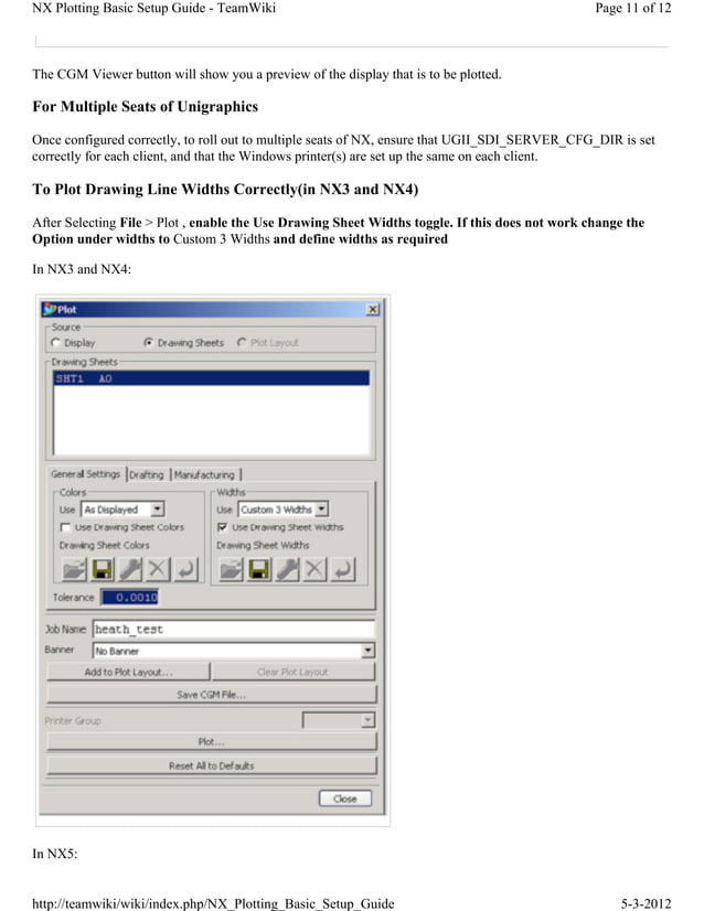 Teamwiki nx plotting setup | PDF