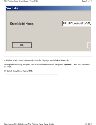 Teamwiki nx plotting setup | PDF