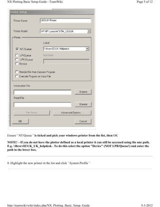 Teamwiki nx plotting setup | PDF