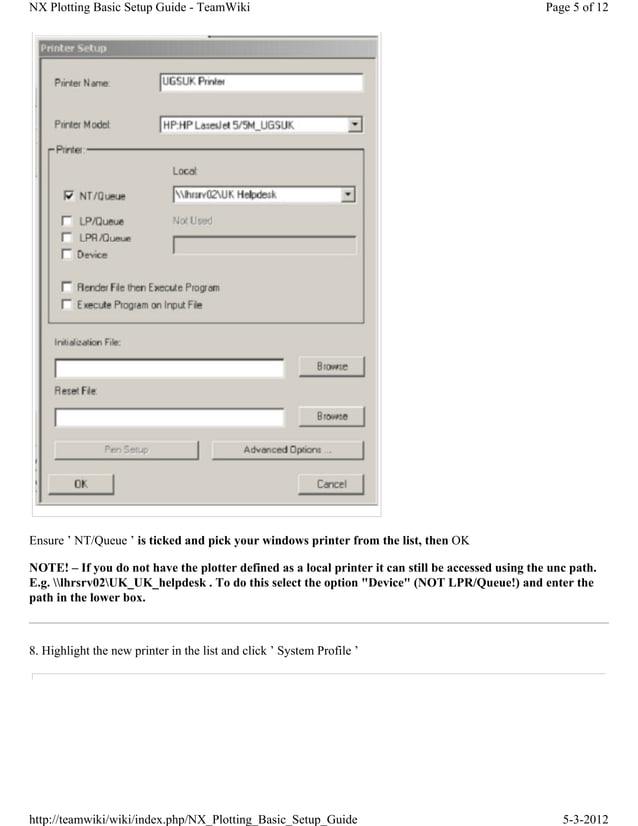 Teamwiki nx plotting setup | PDF
