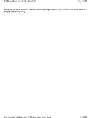 Teamwiki nx plotting setup | PDF