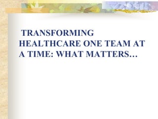 TEAMWORK IN EMERGENCY DEPARTMENT | PPTX