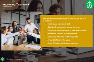 Teamwork - The ways to improve your team-spirit | PPTX