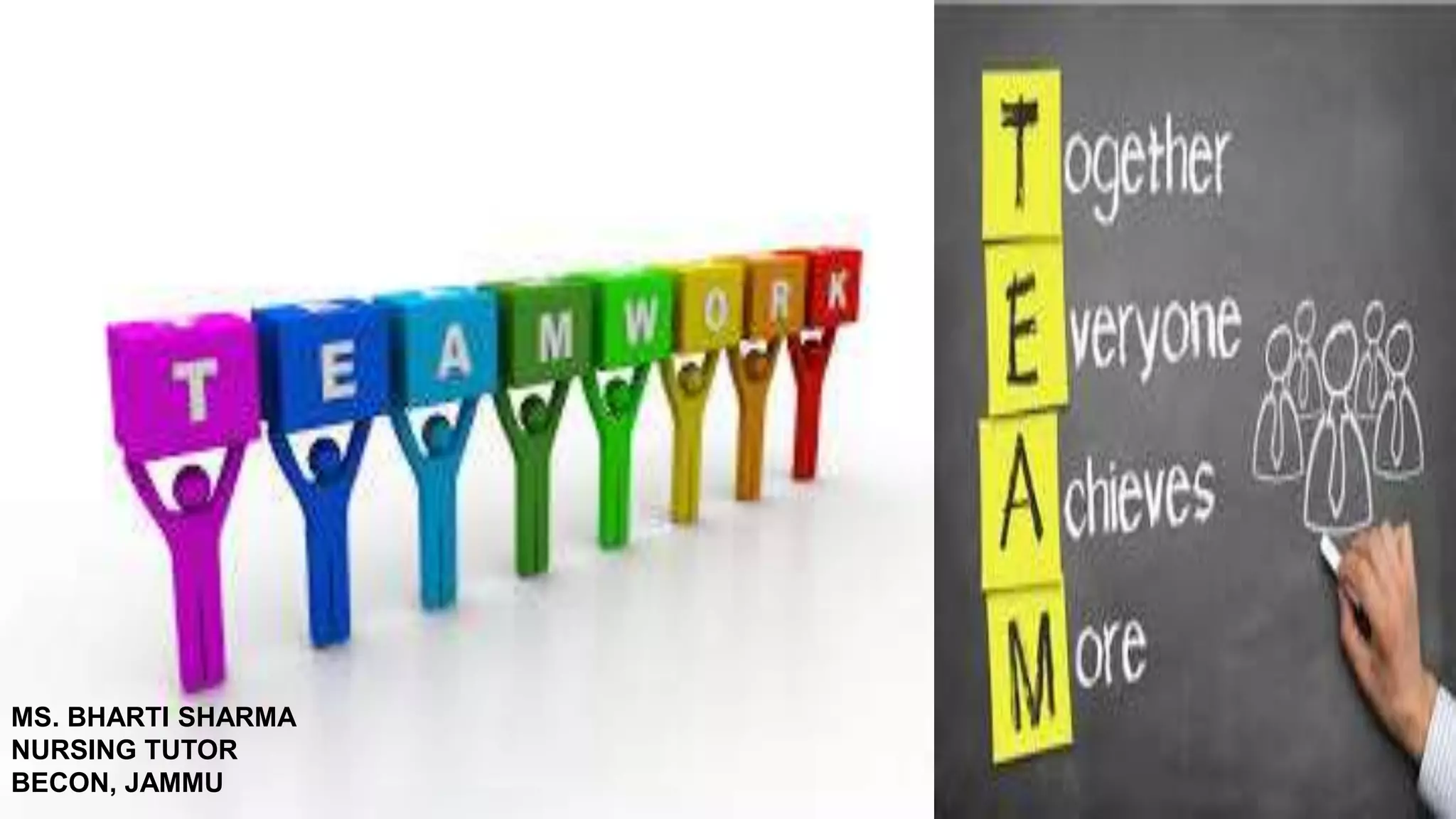 Team work- purposes, characteristics, techniques and stages of team ...