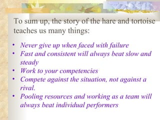 Teamwork hare and turtle story revisited | PPT
