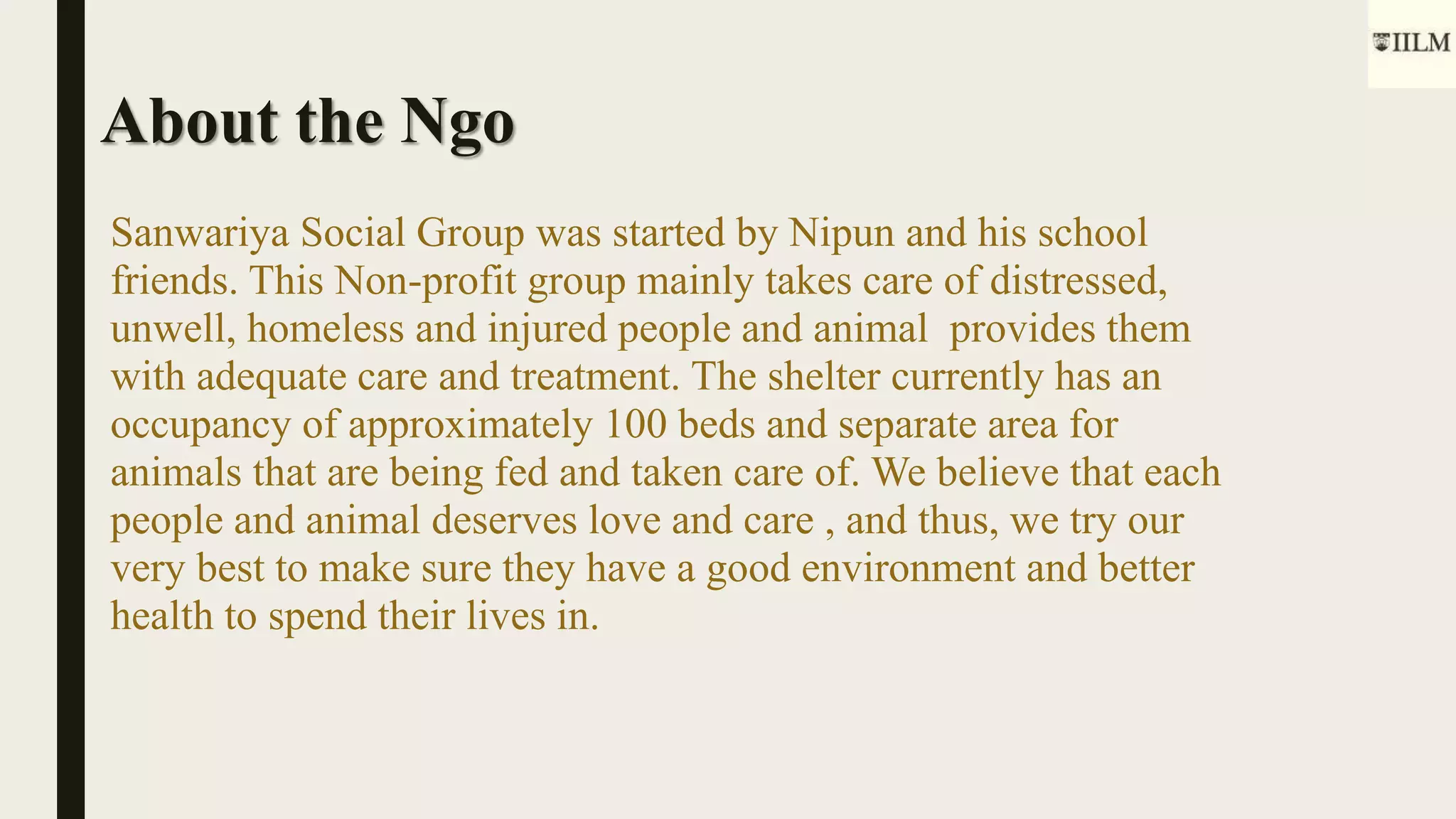 SOCIAL CAUSE, ANIMAL SHELTER, HELPING HOMELESS PEOPLE, NGO | PPTX
