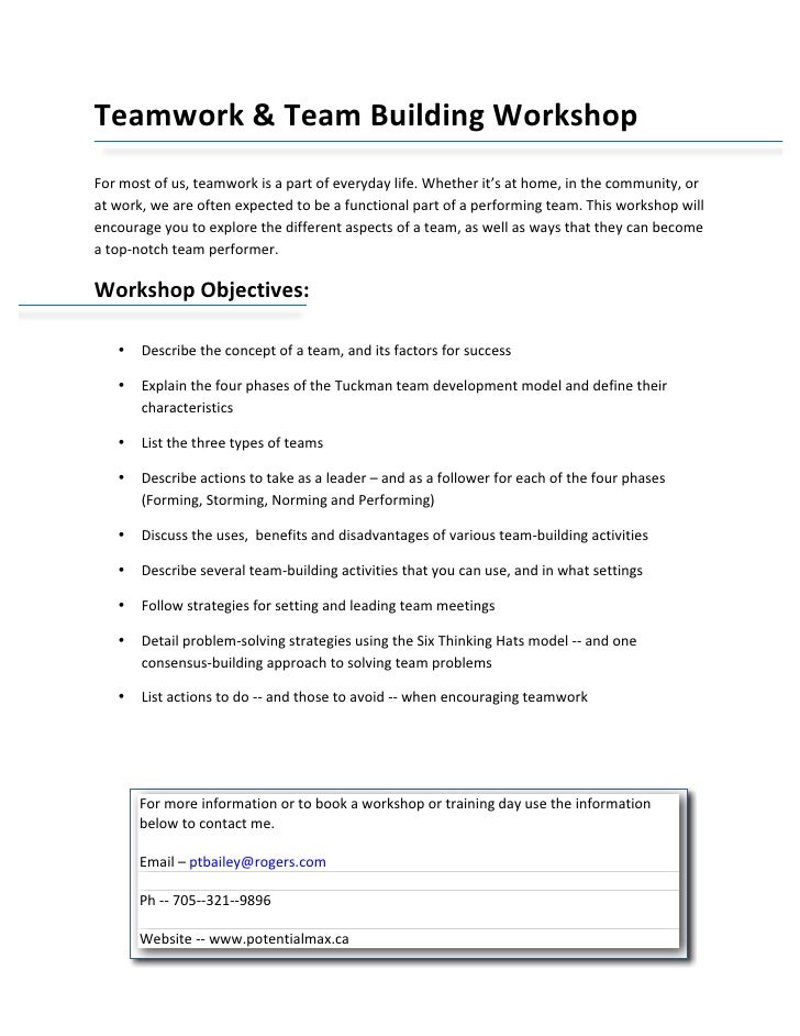 Teamwork and team building workshop