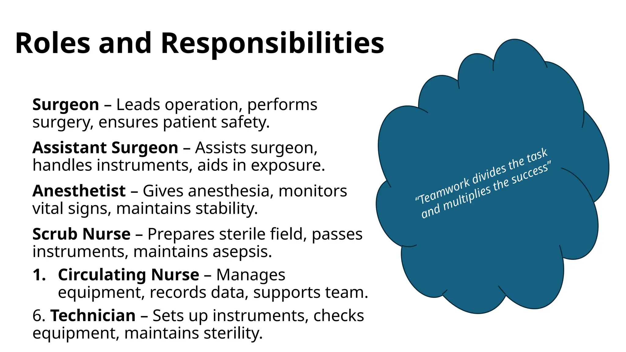 Teamwork in the operating room Teamwork in the operation theater | PPTX