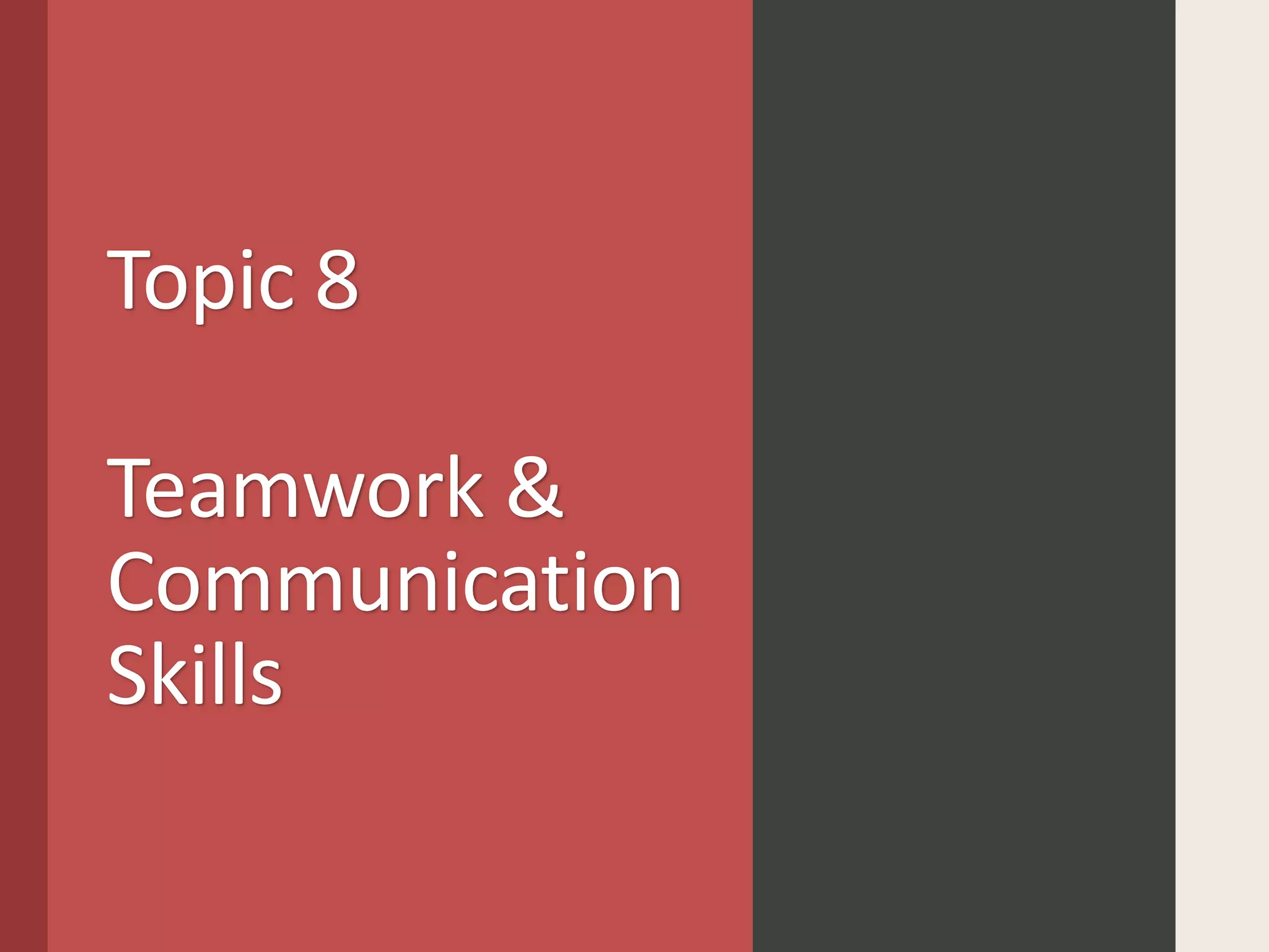 Teamwork & Communication Skills | PPTX