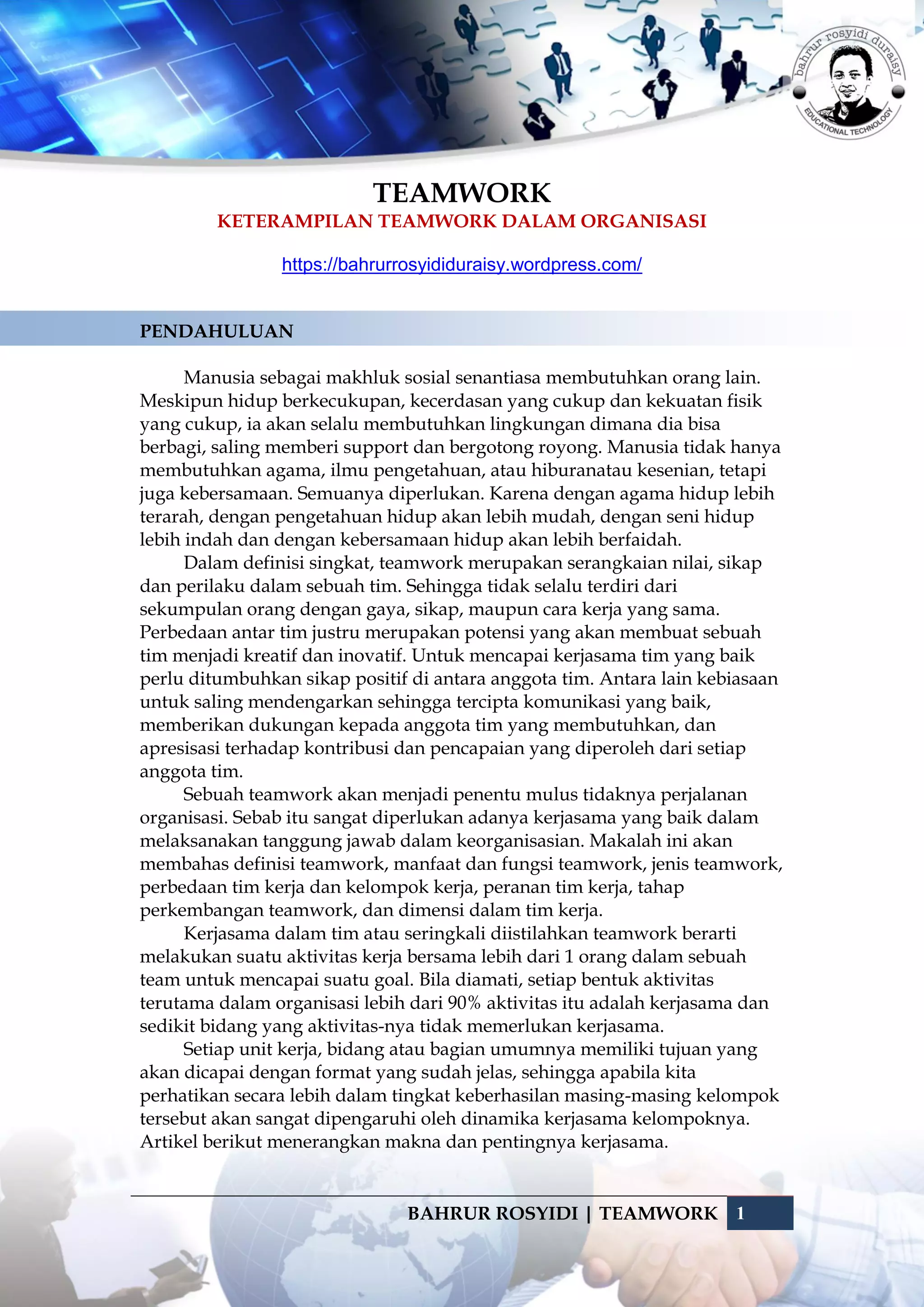 Teamwork dalam organisasi | PDF