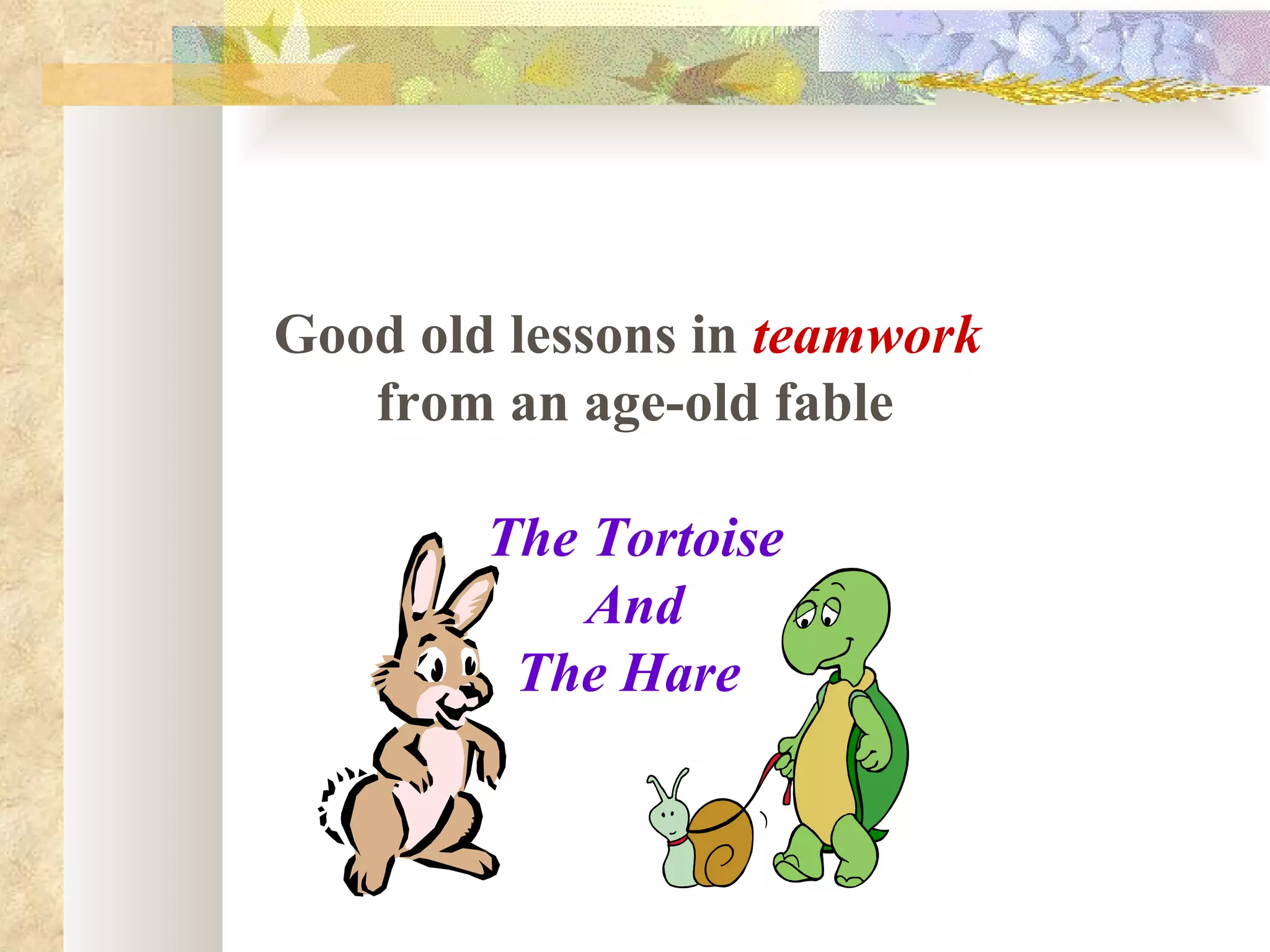 Teamwork Rabbit and tortoise | PPT