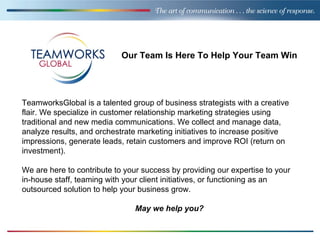 Teamworks Customer Relationship Marketing | PPT