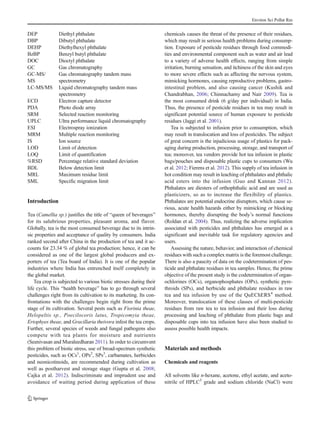 Determination of pesticide and phthalate residues in tea by QuEChERS method and their fate in ...