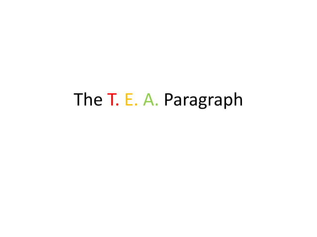 Tea paragraph keegan | PPT