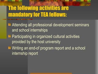 Tea Program Overview | PPT