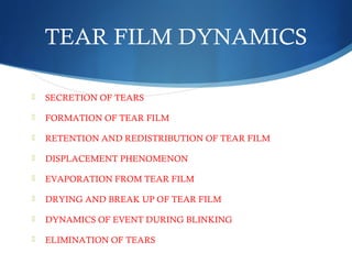 dynamics of tear film | PPT