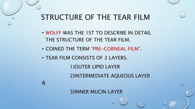 Tear film dynamics | PPTX | Eye and Vision Conditions | Diseases and ...