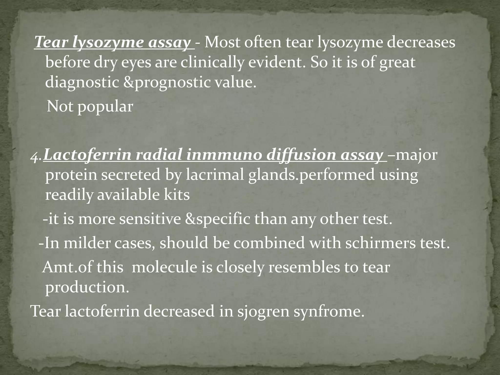 Tear film test | PPTX