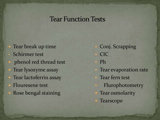Tear film test | PPTX