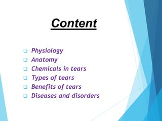 Tears By Dr. Rinaz Rahman (MBBS, MPH) | PPTX