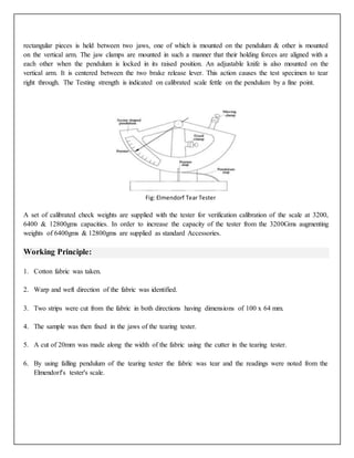 Tear strength testing by Elmendorf's tear tester | DOCX