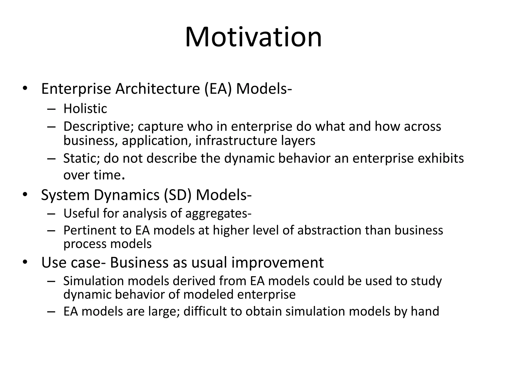 Toward Structured Simulation Of Enterprise Models Pptx Computing Technology And Computing