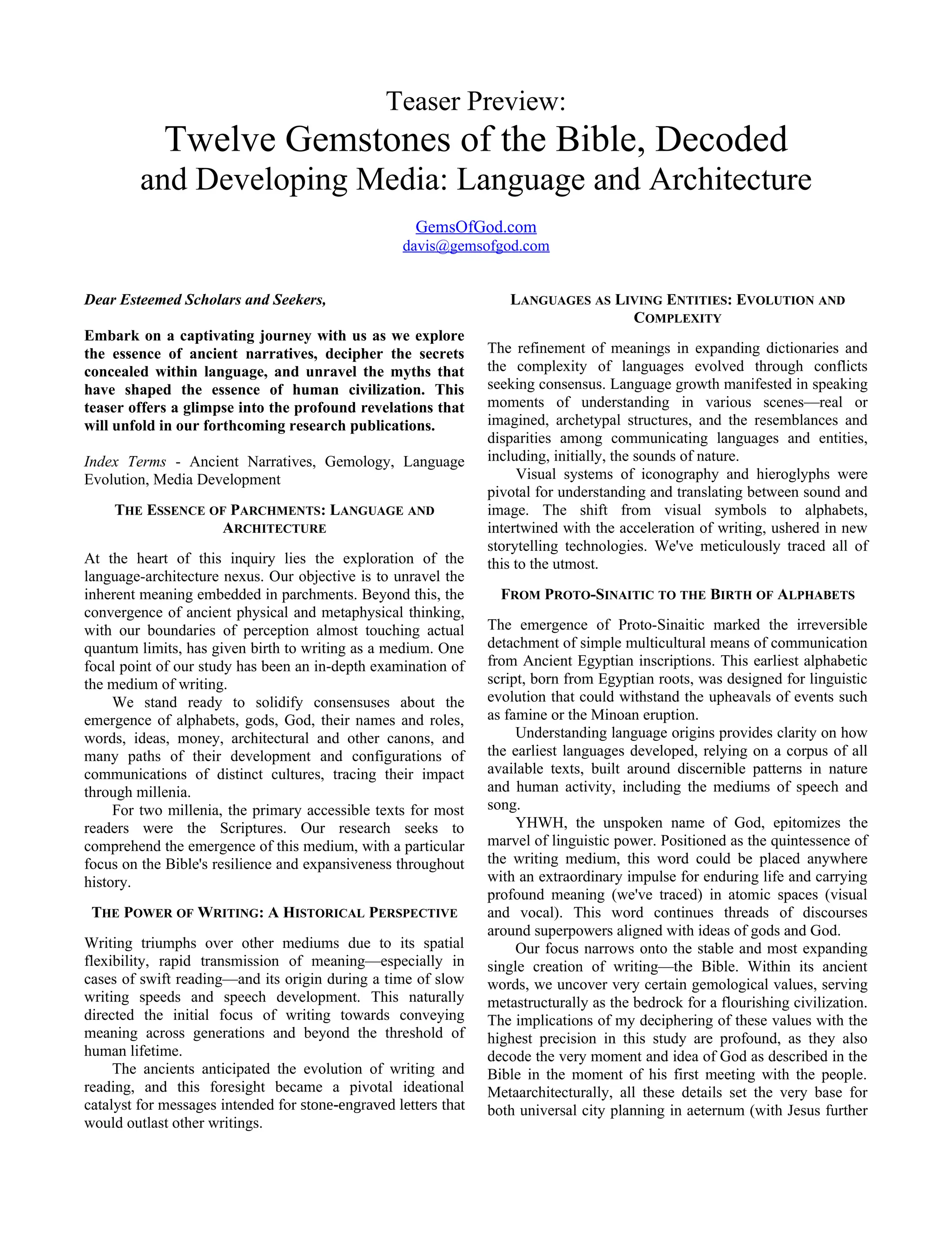 Teaser Preview: 'Twelve Gemstones of the Bible, Decoded,' and ...