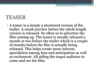 THE DIFFERENCE BETWEEN A TEASER AND A TRAILER | PPTX