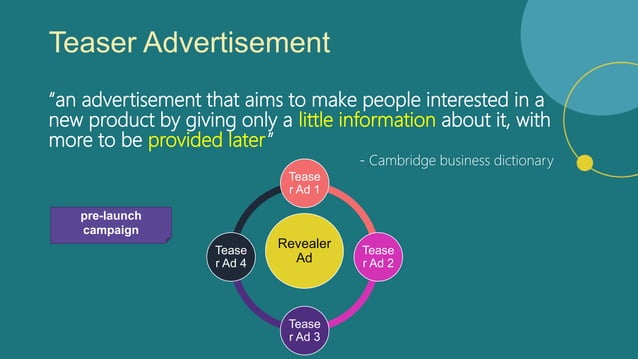 Integrated Marketing Communications - Teaser Ad campaign | PPT