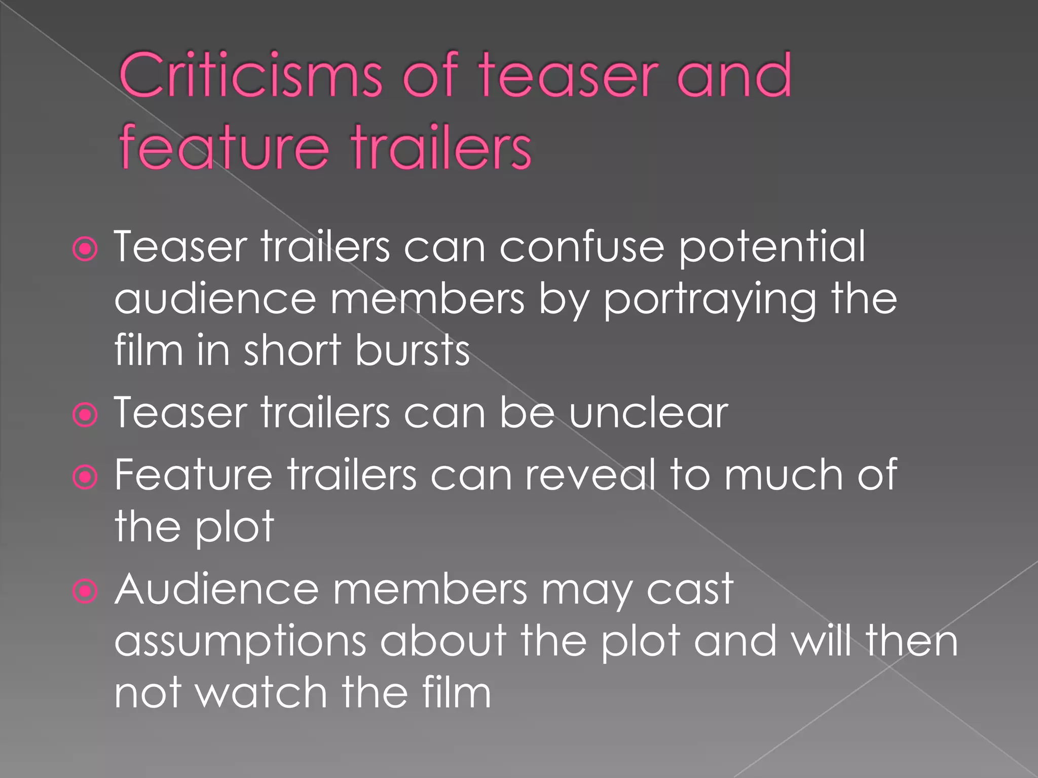 Teaser And Feature Trailer Differences Ppt