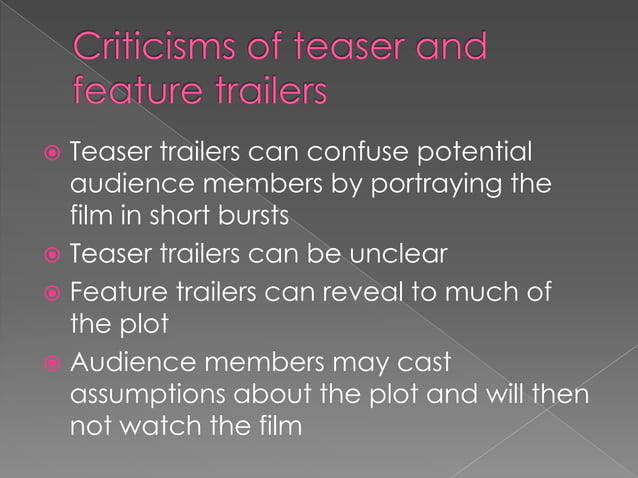 Teaser and feature trailer differences | PPTX